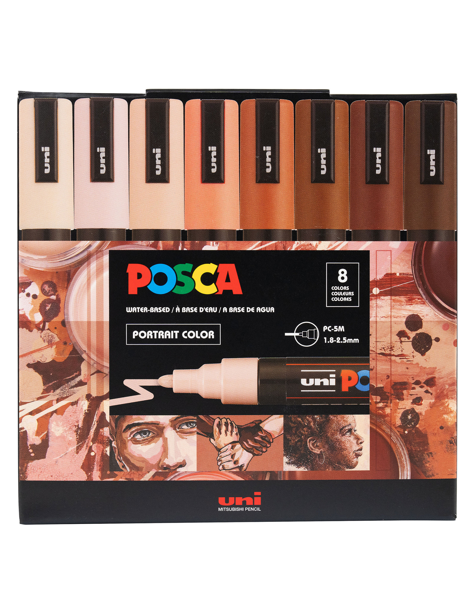 Uni POSCA Paint Marker, Medium, Portrait Color Set of 8 - The Art Store ...