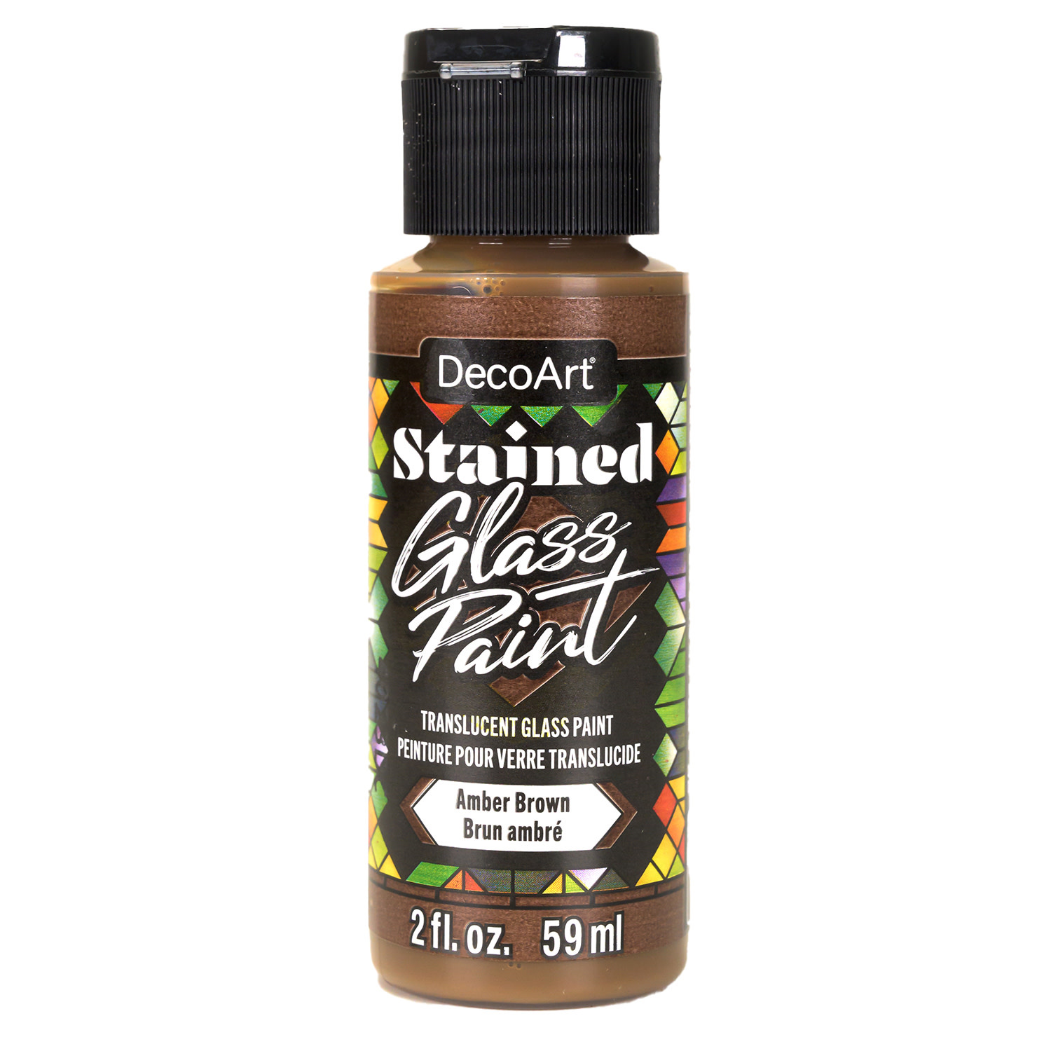 DecoArt Stained Glass Paint, Amber Brown, 2oz - The Art Store ...