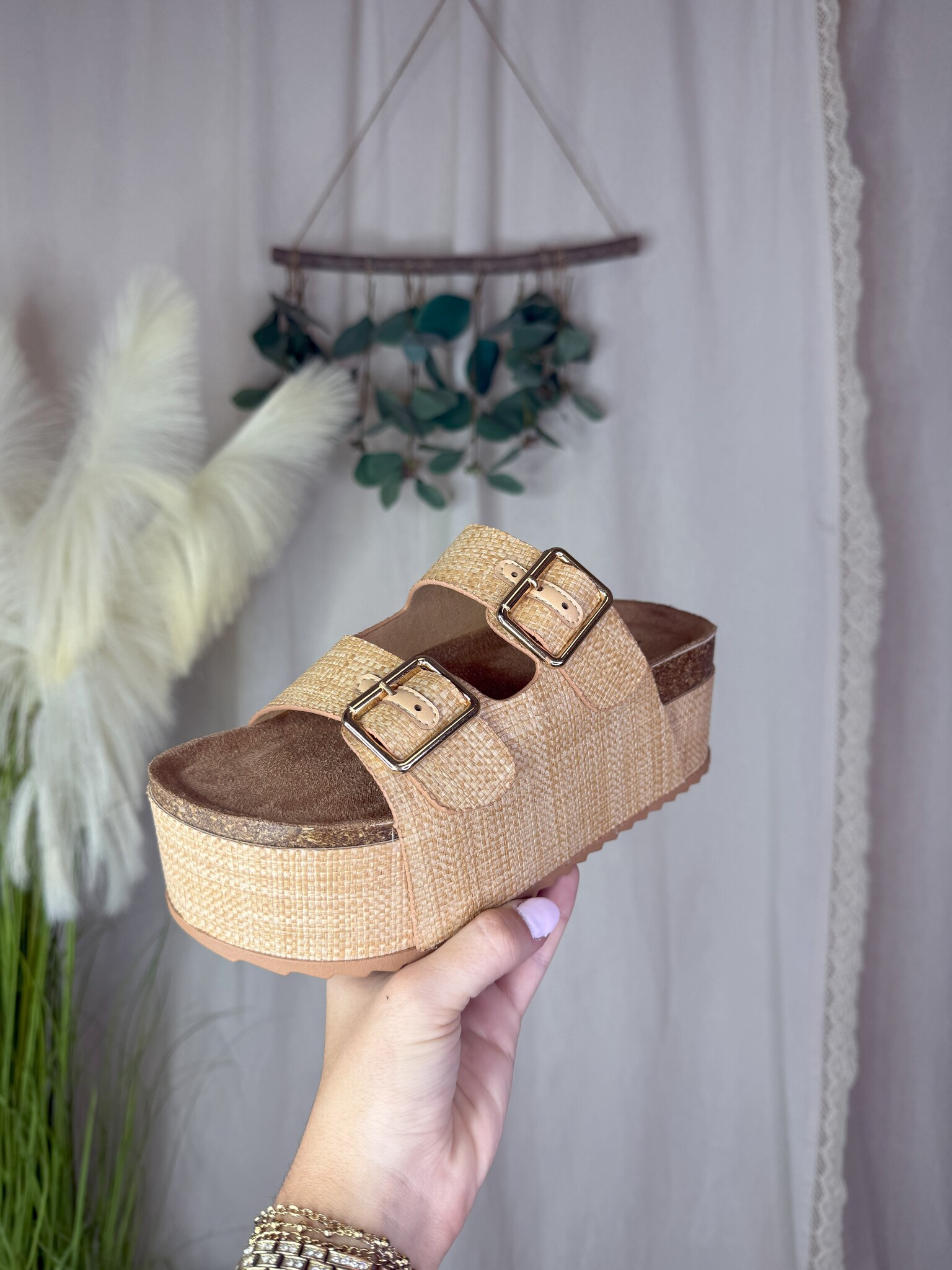 Blowout-01 Buckle Platform - The Cherry Lane Boutique