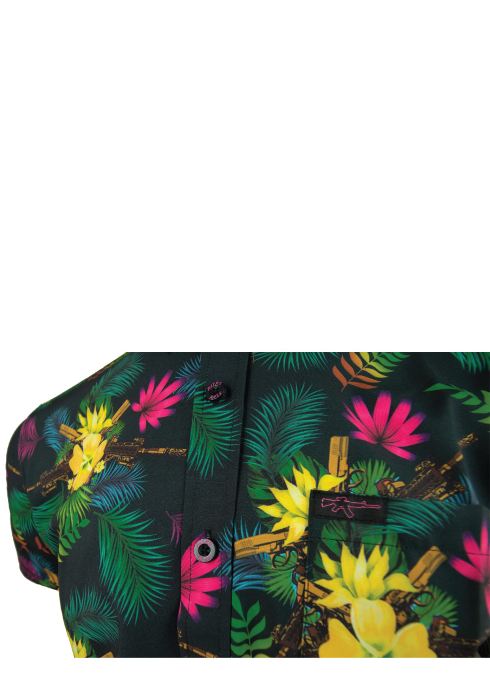 Retro Rifle Tropics Hawaiian Shirt | Defender Outdoors - Defender Outdoors