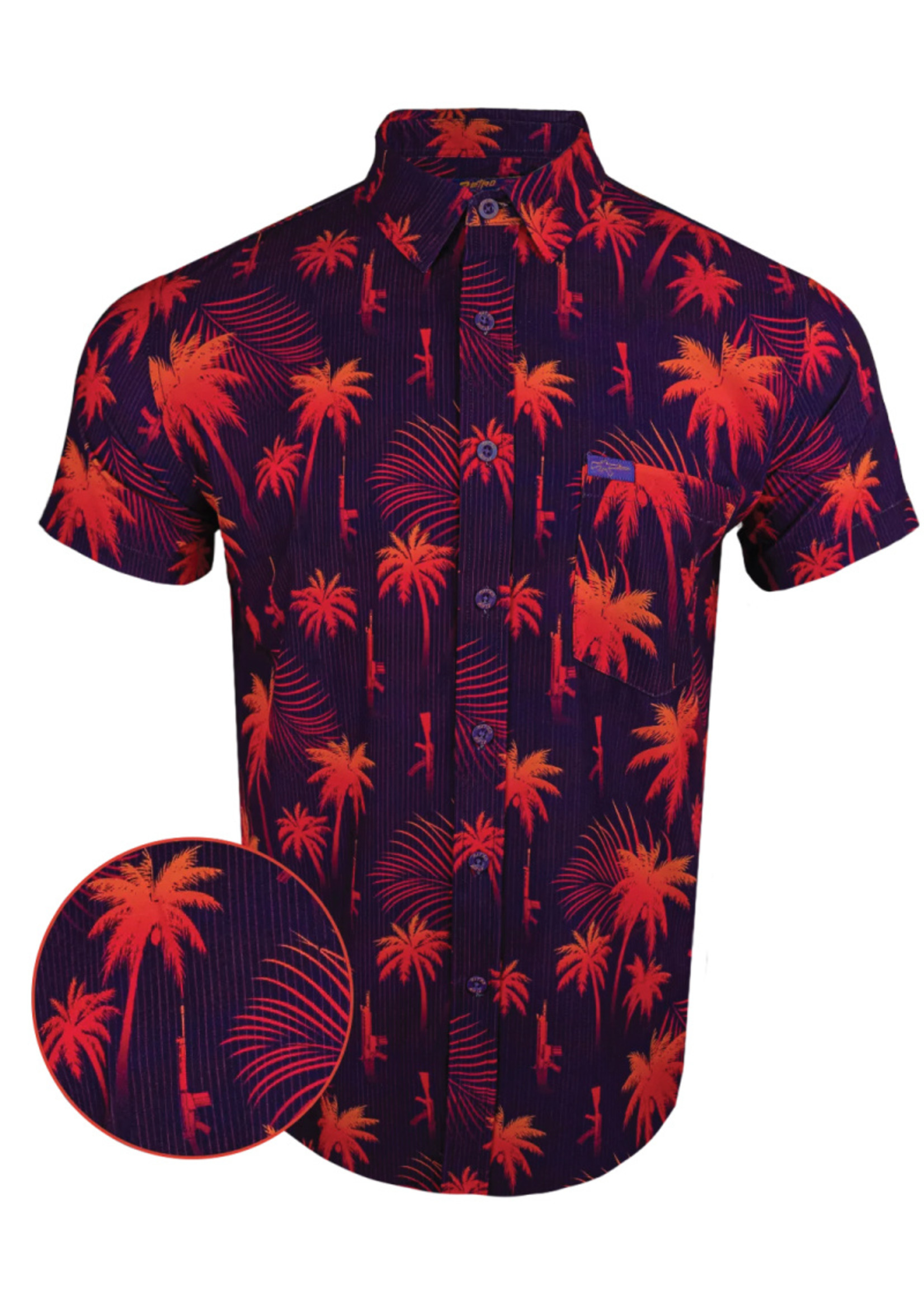 Retro Rifle Coastal Palm Hawaiian Shirt | Defender Outdoors - Defender ...