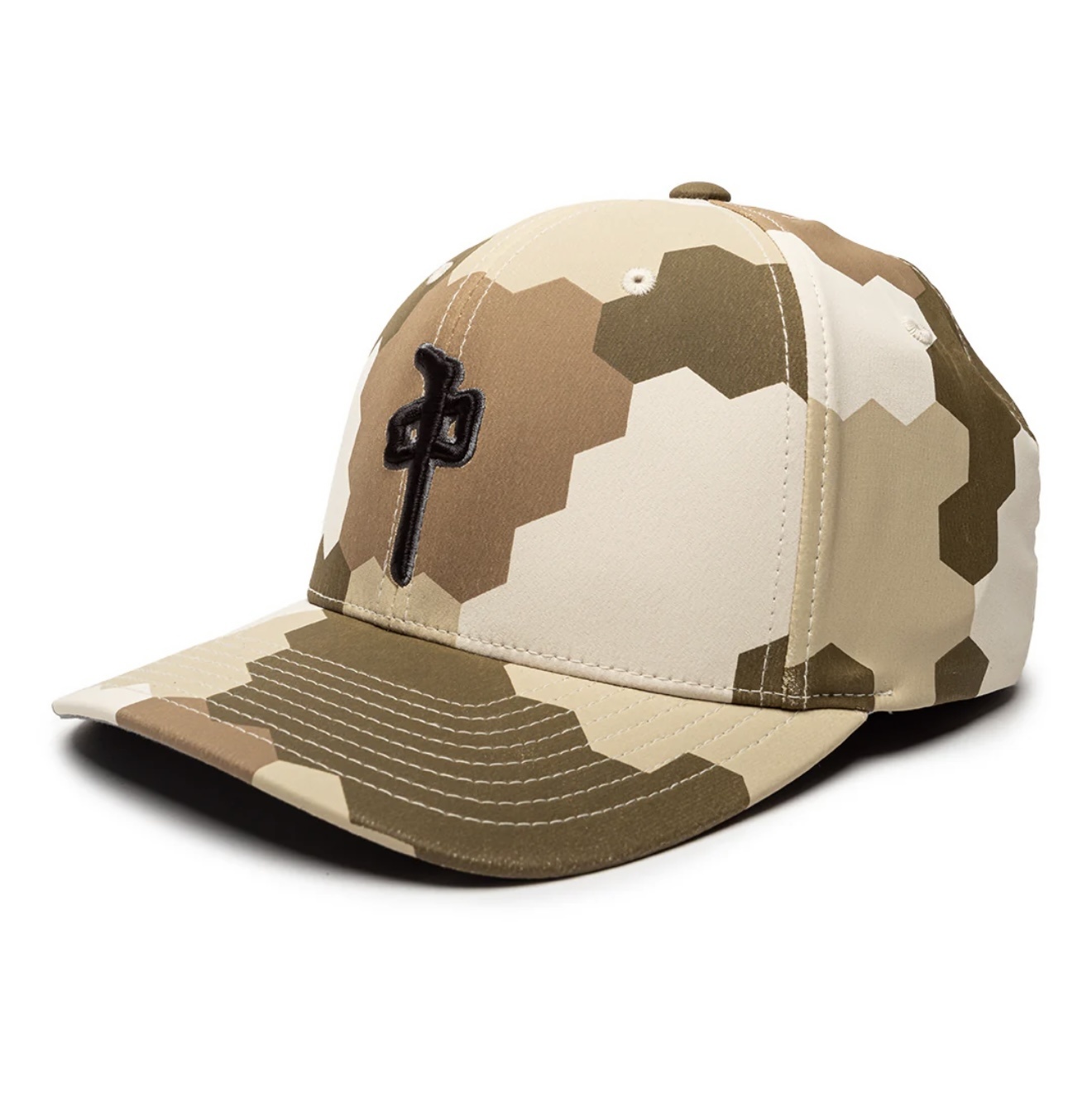 RDS POLYGON CAMO FLEXFIT HAT SAND - Rough Ride Clothing Co
