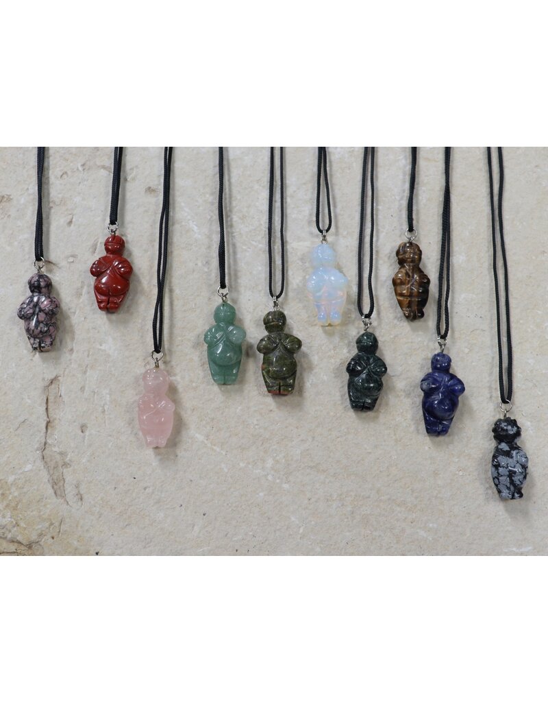 Carved Venus Figurine Gemstone Necklace - Mama's Minerals