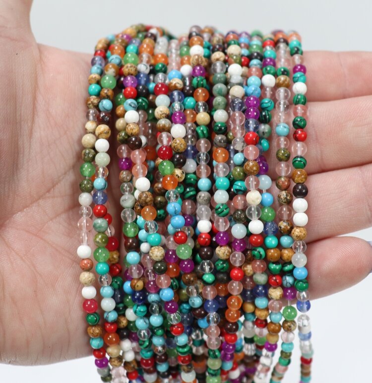 Mix Color Stone Rounds 3mm - Mama's Minerals
