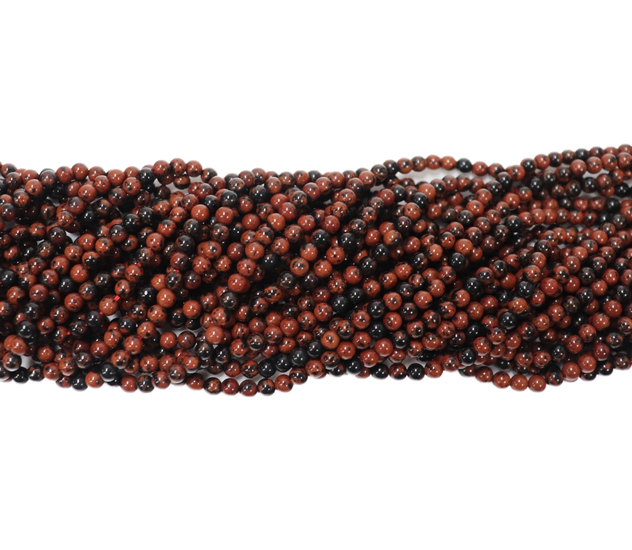 Mahogany Obsidian Rounds 3mm - Mama's Minerals