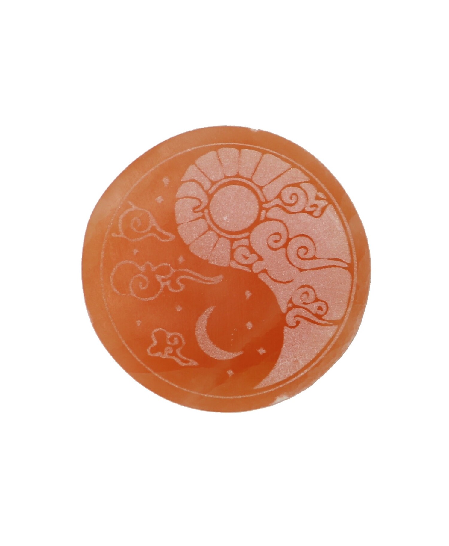 Orange Selenite Yin Yang Charging Disk 8cm - Mama's Minerals