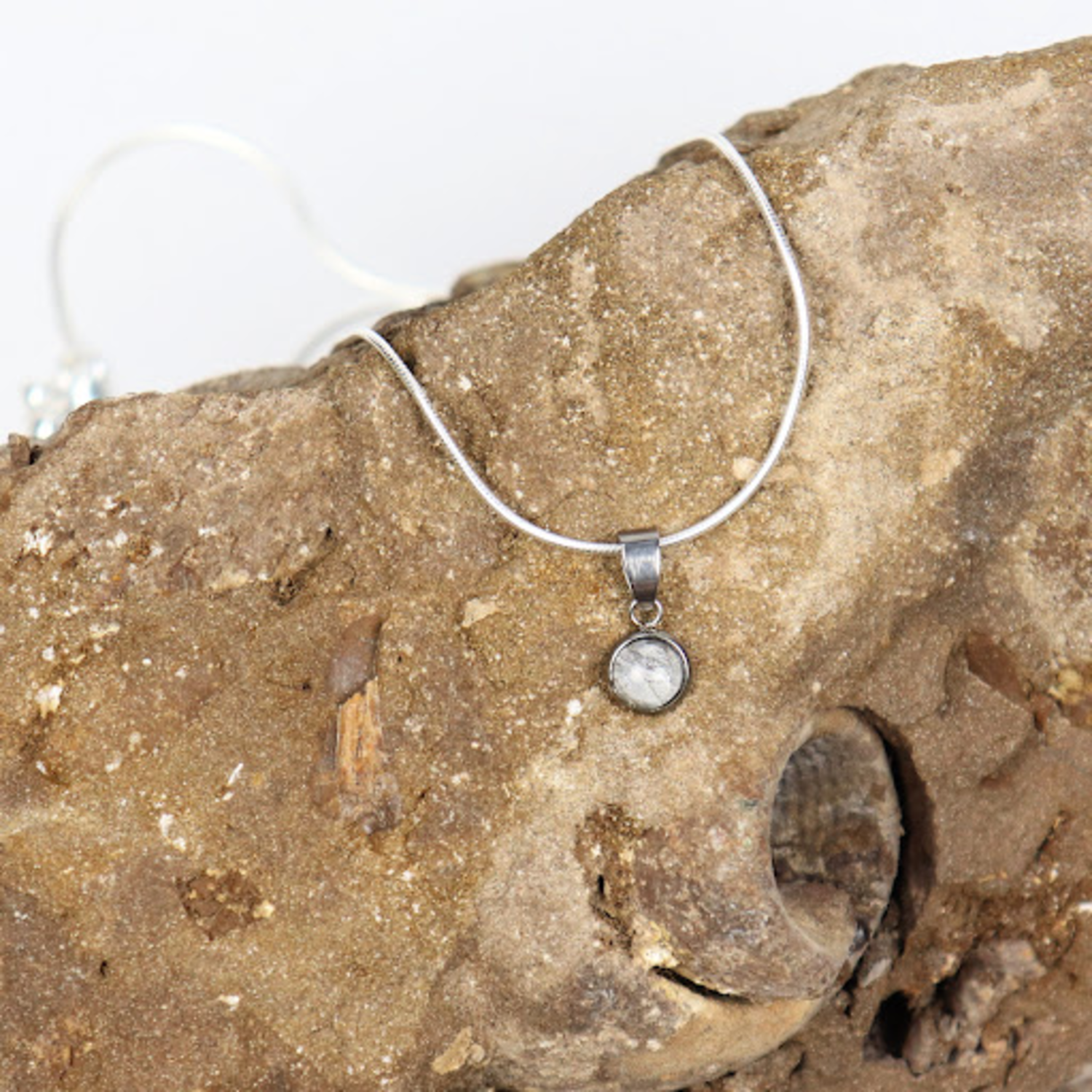 Seymchan Meteorite Round Pendant 8mm - Mama's Minerals