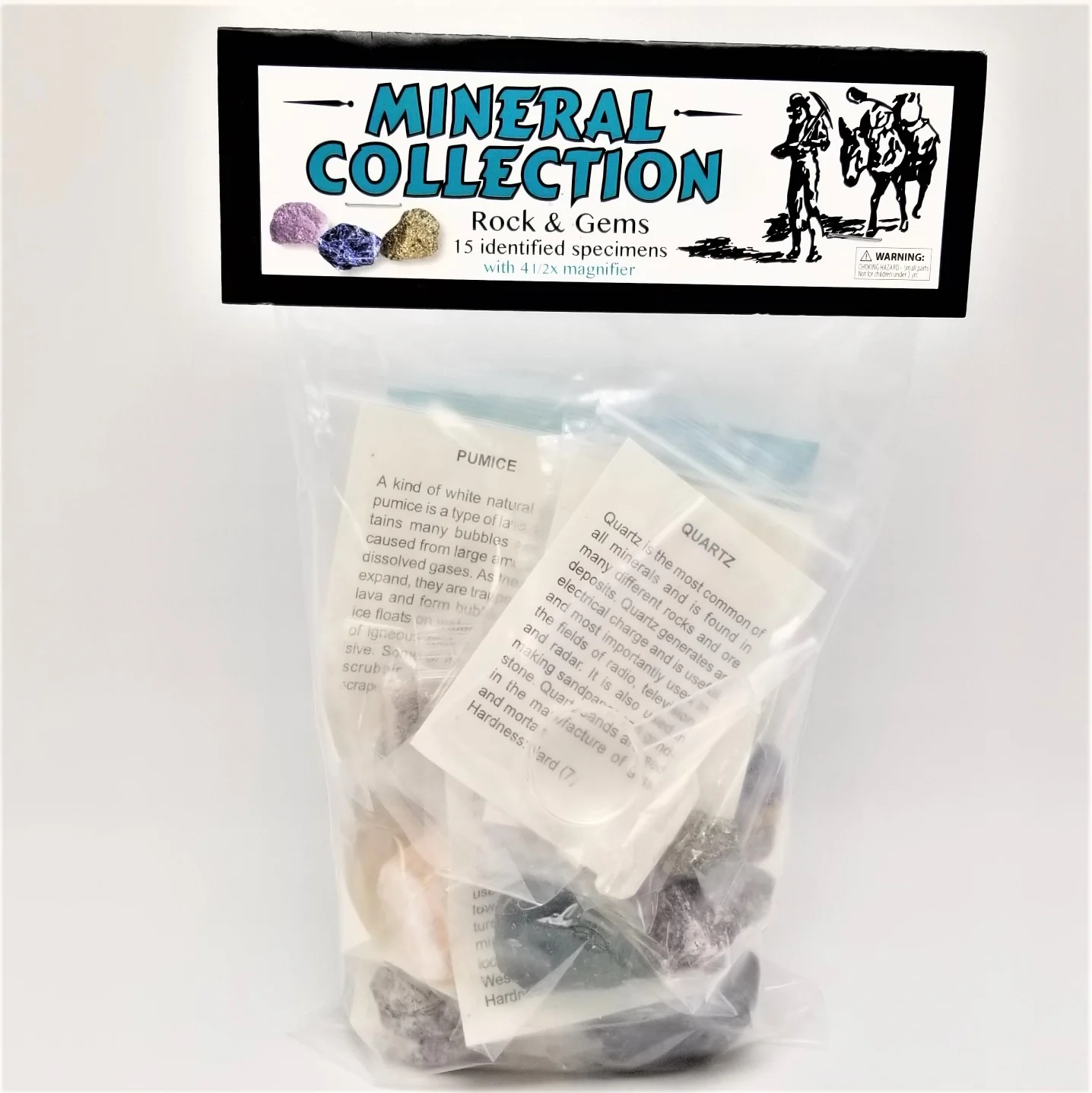 Mineral Collection with 15 Specimens & 4.5x Magnifying Glass - Mama's ...