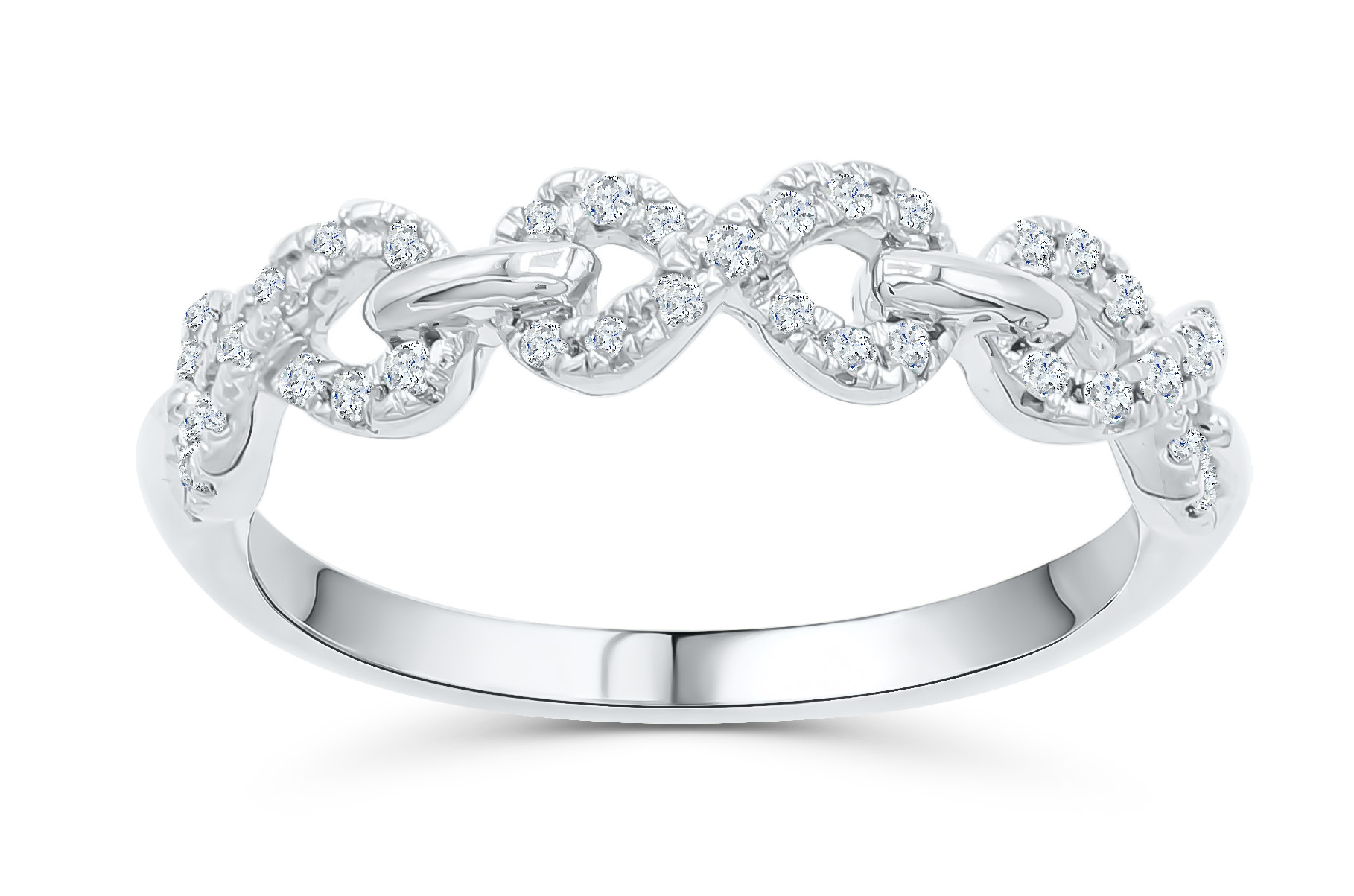 Jonc semi-éternité 10k blanc infini 0.20ct I GH - Bijouterie Luxedor