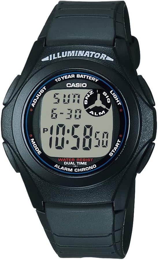 Casio black digital silicone watch
