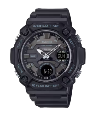 Casio men's black silicone analog and digital