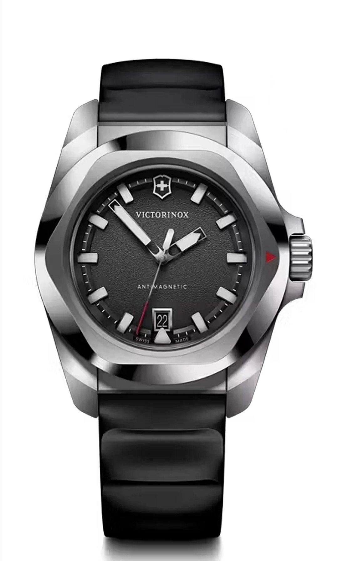 Victorinox acier et silicone inox 41 Black Dial Black Rubbe ...