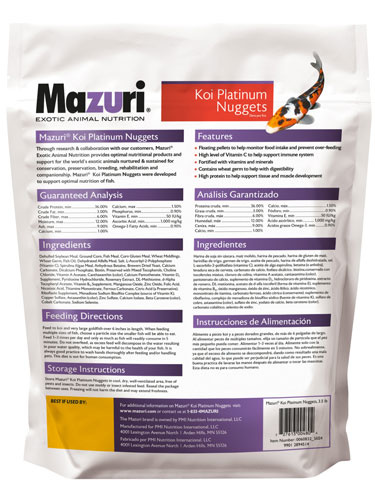 Mazuri Koi Platinum Nuggets - Waimanalo Feed Supply