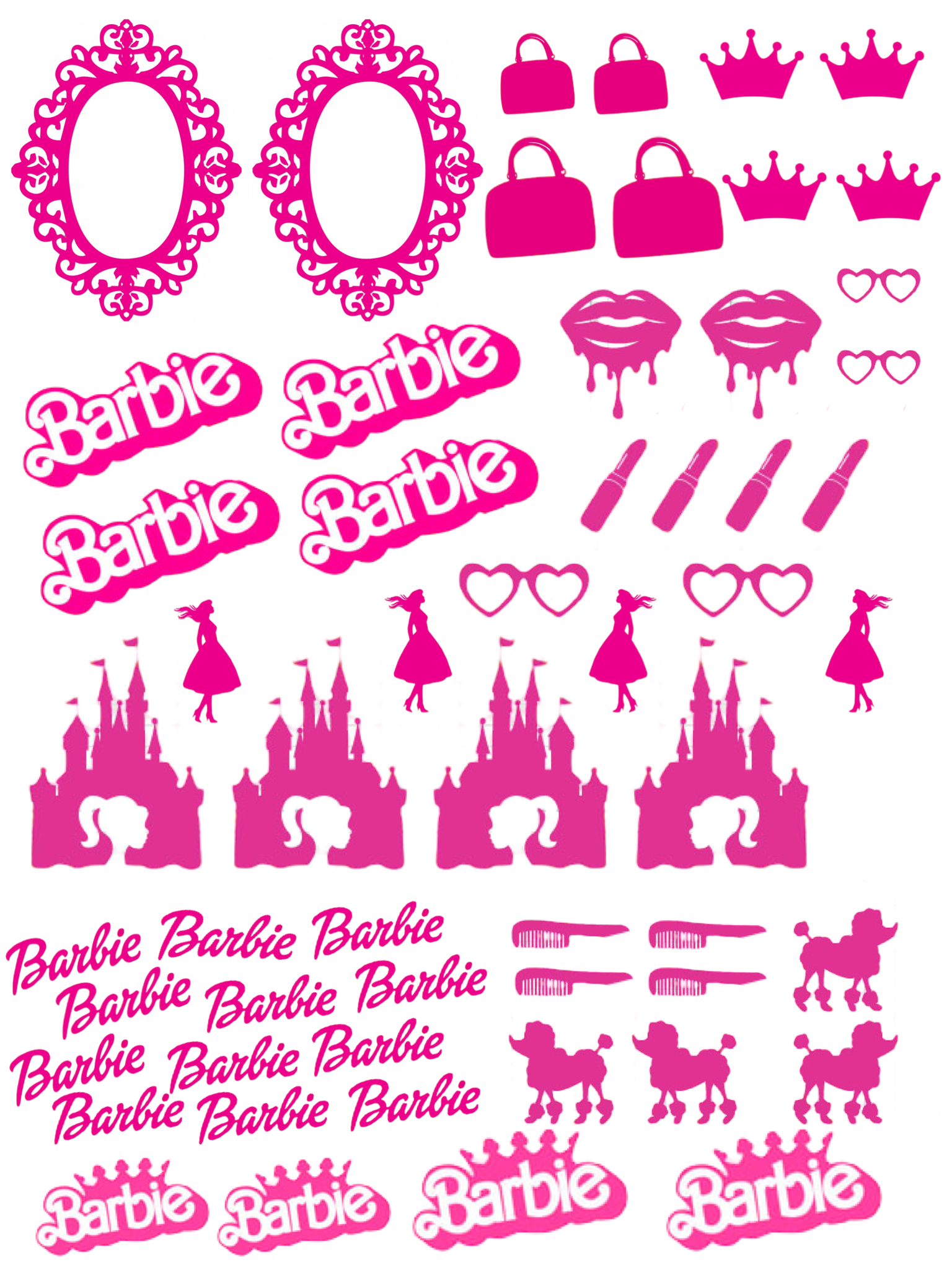 Nail Art Water Decal Barbie 2 (Pink) - Atlantic Nail Supply