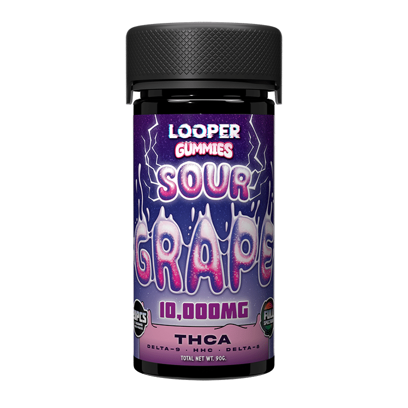 Looper THCa Delta-9 HHC Delta-8 Sour Grape Gummies 500mg 20ct ...
