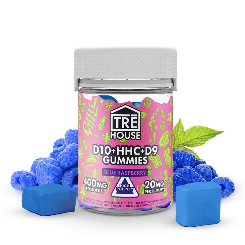 Tre House Delta-10 HHC Delta-9 Blue Raspberry Gummies 20mg 20ct ...