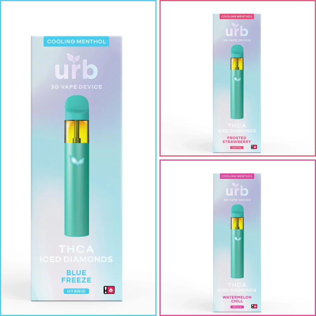 Urb THCa Iced Diamonds Cooling Menthol Disposable 3gr - Apothecary Atl, LLC