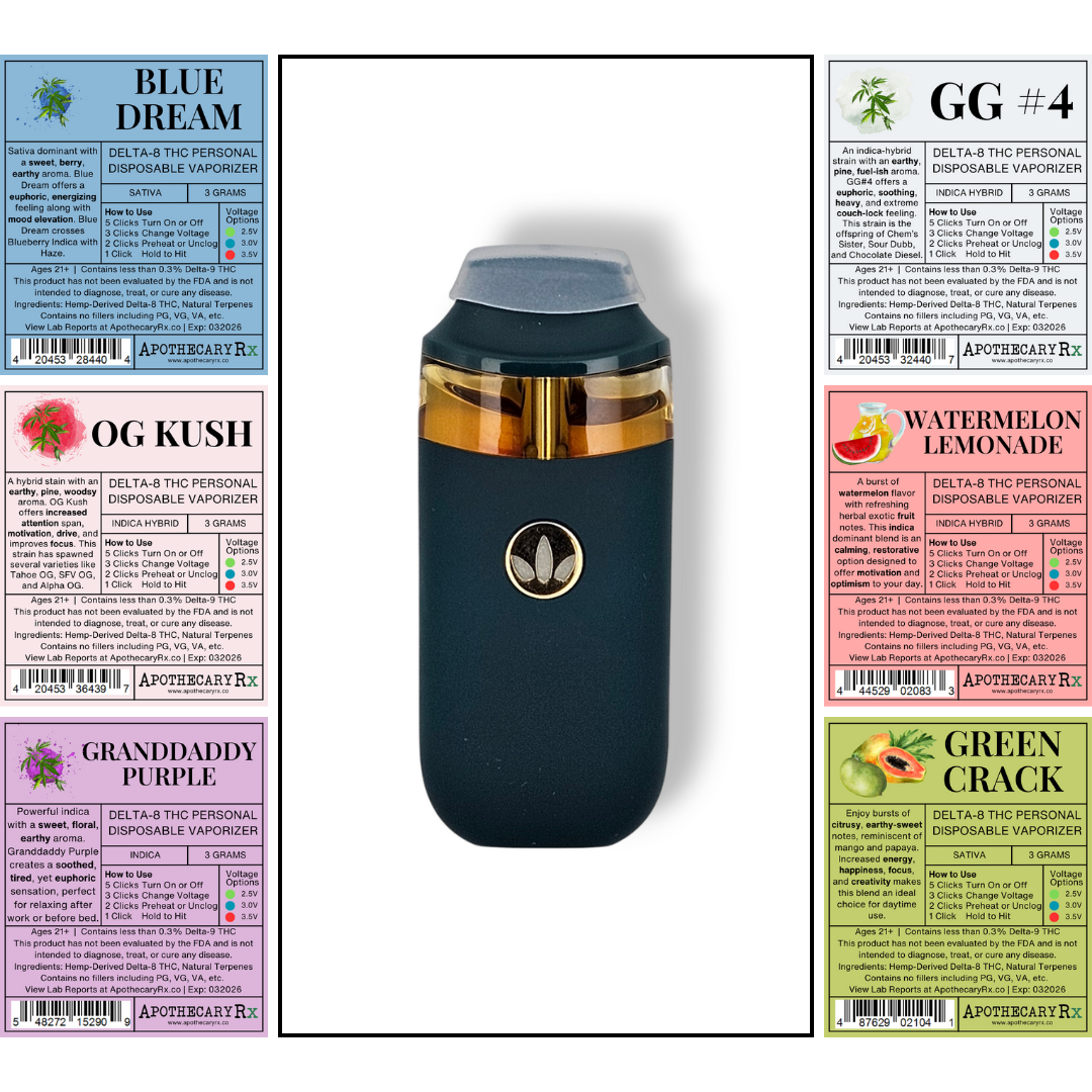 Apothecary Rx 3g Delta-8 Disposable Personal Vaporizer - Apothecary Atl ...