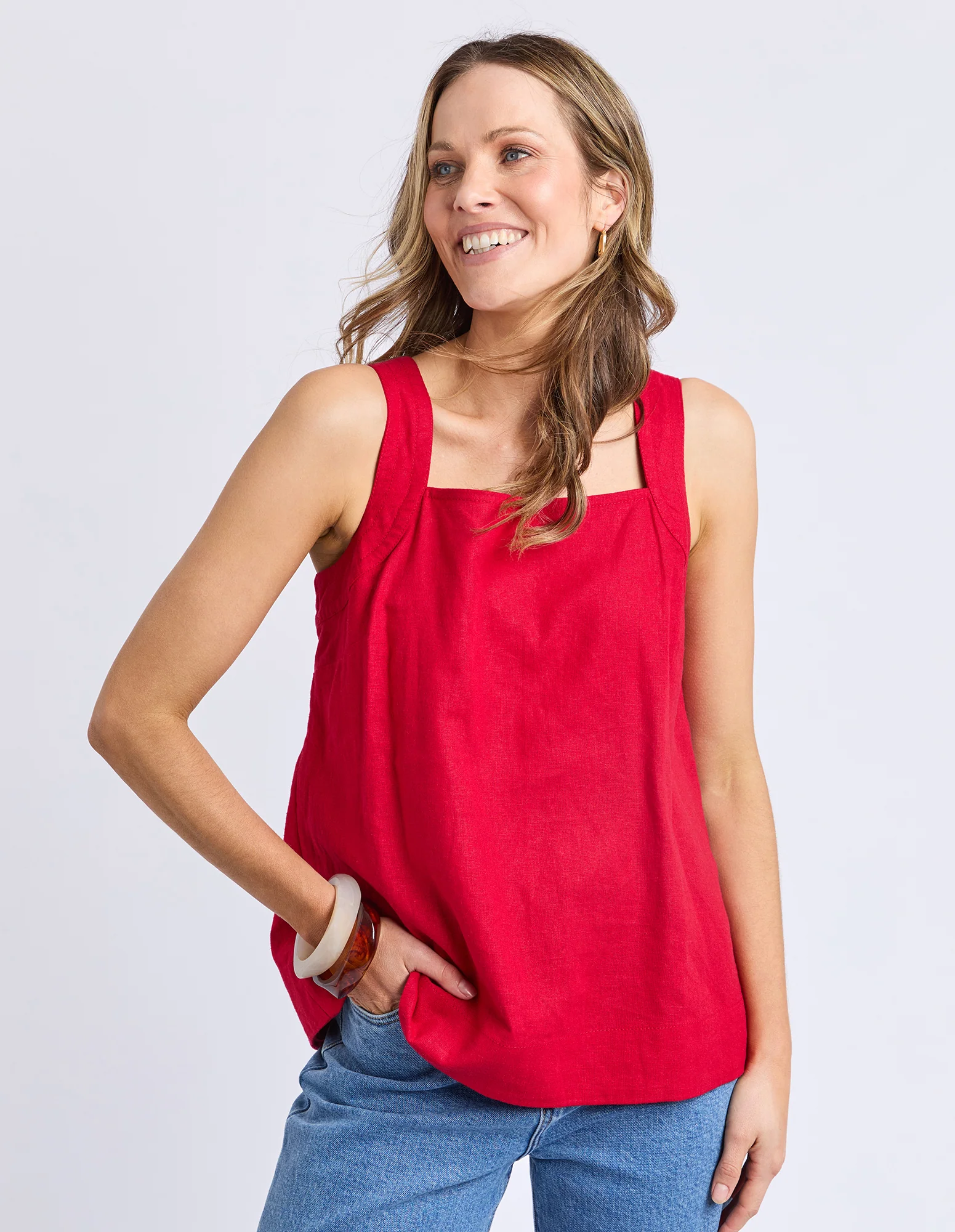 Lourdes Top - Crimson - Carapace
