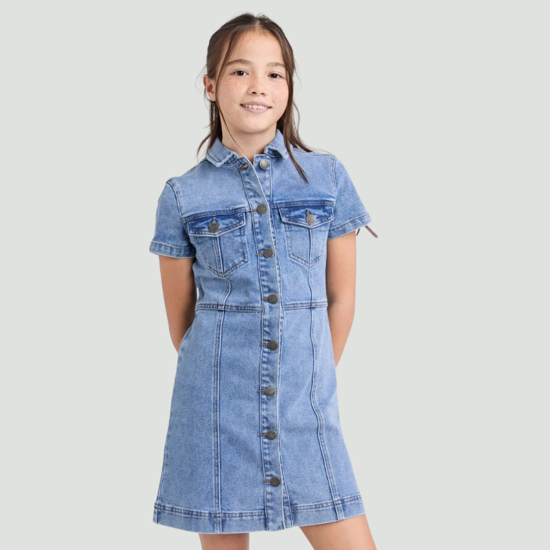 Jenny Denim Dress - Mid Blue - Carapace