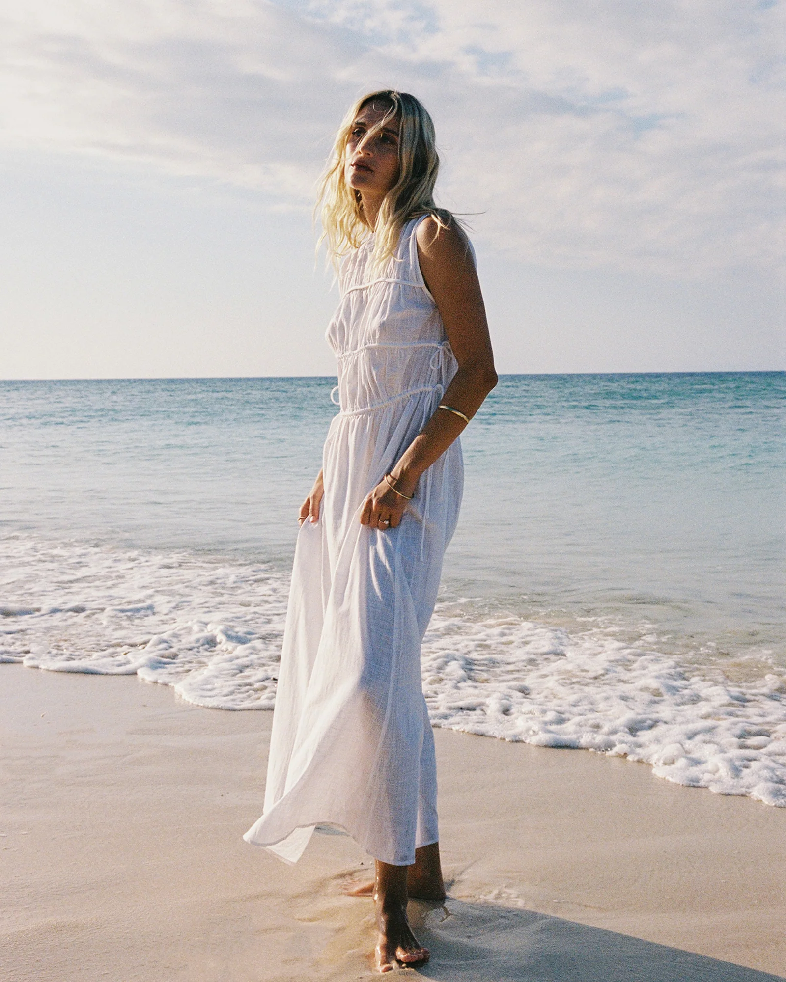 Lou Lou Tie Maxi Dress - White - Carapace