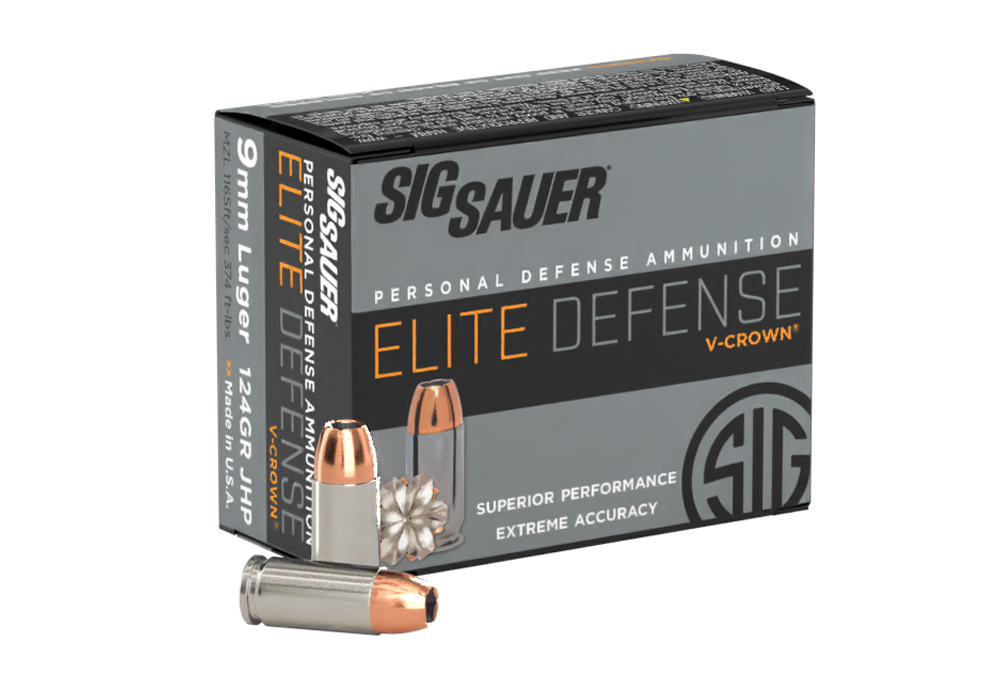 Sig Sauer Elite Defense 9mm 124gr V-Crown JHP 20rds - Spotted Dog ...