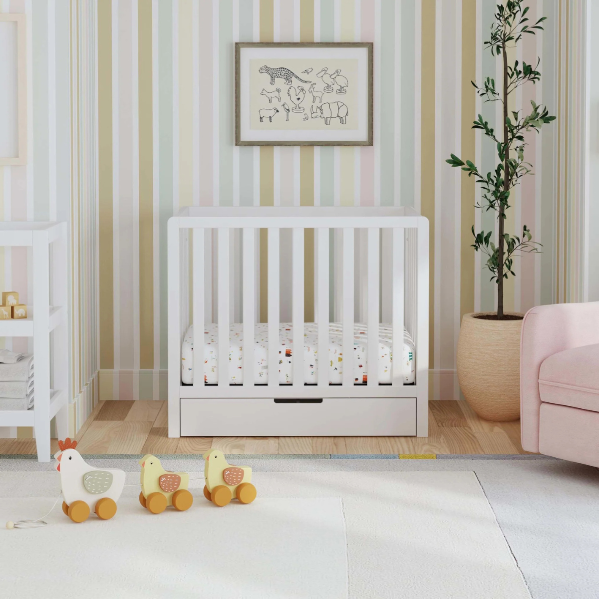 MDB: Colby Mini Crib w/ Trundle Drawer - - Nest, Bermuda