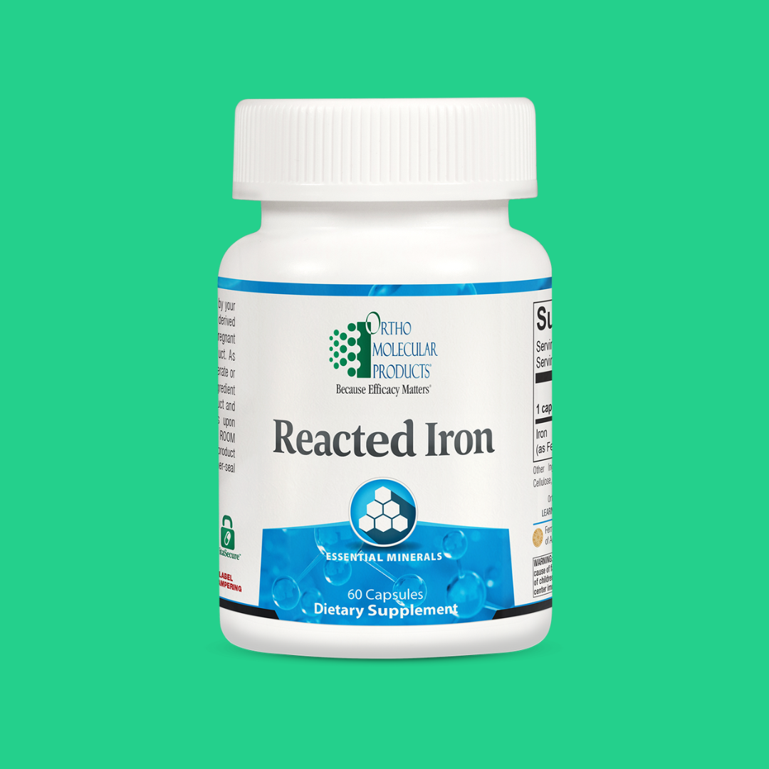 Ortho Molecular Products | Reacted Iron 60 Capsules - Lone Star Vitality