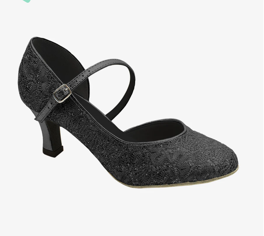 RAPHAELA 2.5" SPARKLE FABRIC W/OPEN INNER SIDE SHOE - Jazz Rags Dancewear