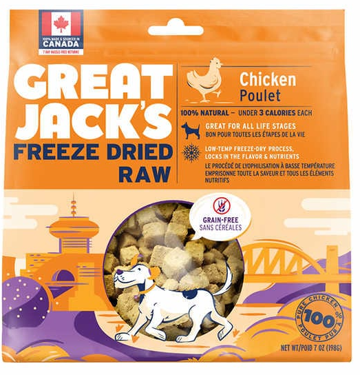 Canadian Jerky Great Jack's chien poulet lyophilisé 7oz - Domaine Animal