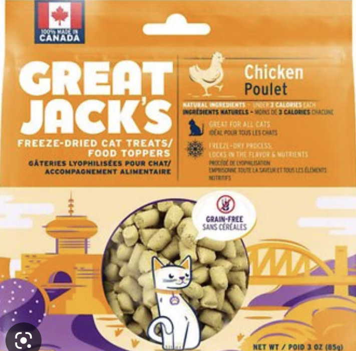 Canadian Jerky Great Jack's chat poulet lyophilisé 3oz - Domaine Animal