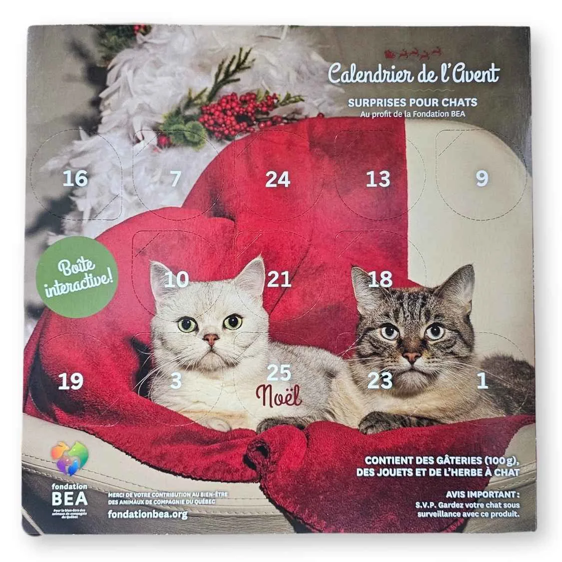 Fondation BEA, Calendrier de l'Avent pour chat - Domaine Animal