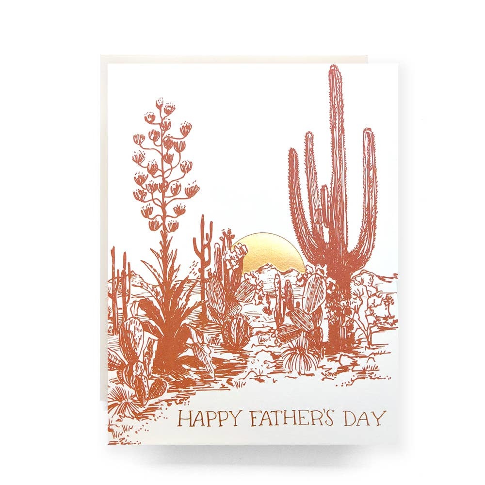 Cactus Sunset Father's Day Greeting Card - EmandElle.com
