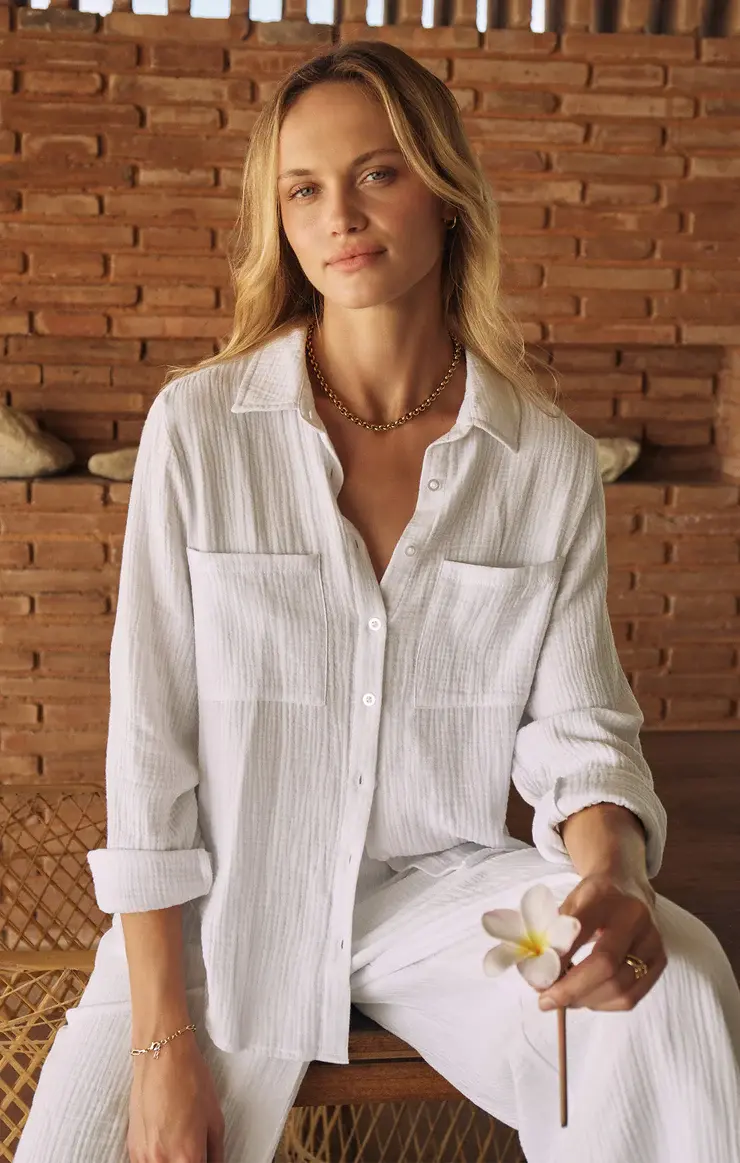 Z Supply Kaili Button Up Gauze Top - EmandElle.com Z Supply Kaili Button Up Gauze Top - EmandElle.com
