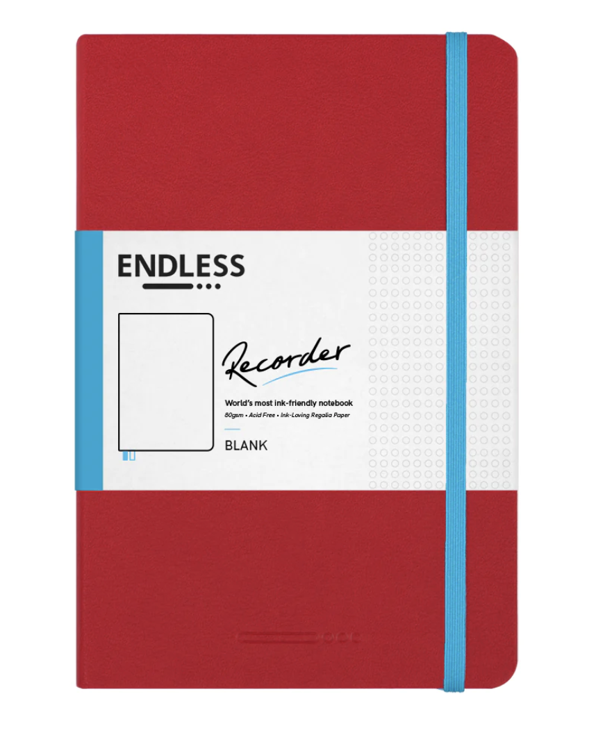 Recorder Notebook by Endless Paper A5 - Crimson Sky - Blank ...