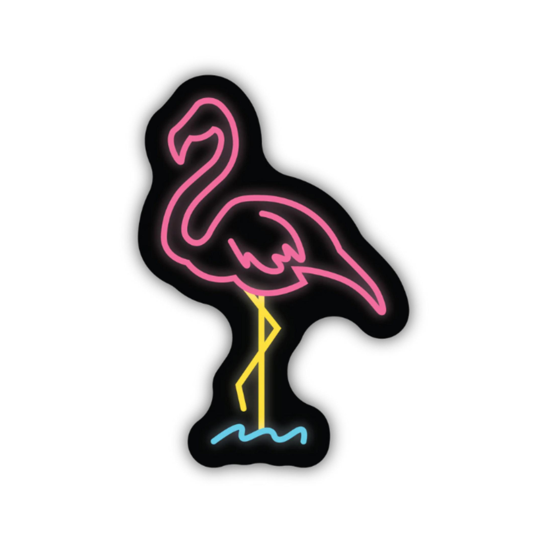 Neon Flamingo | Large Printed Sticker - Endeavours ThinkPlay