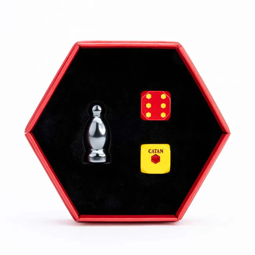 Fanroll Catan - Premium Gemstone Robber w/ Metal Dice - Hematite ...