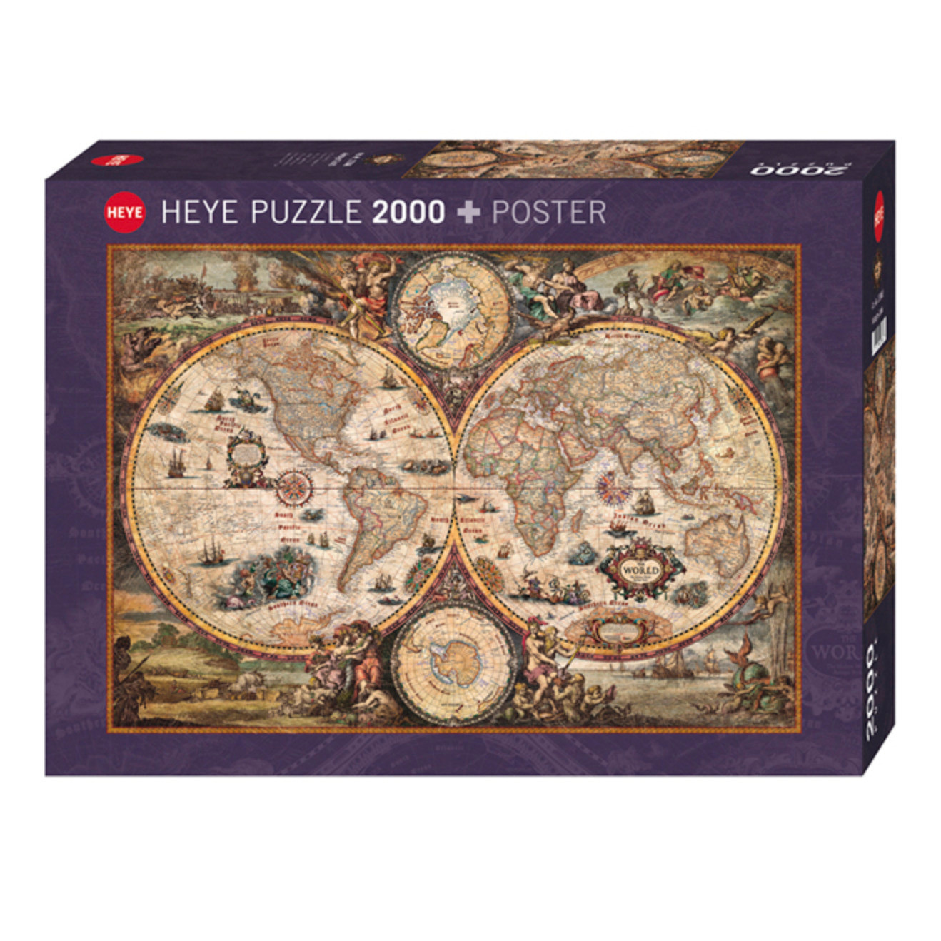 Heye Puzzle 2000pc -Map Art - Vintage World - Endeavours ThinkPlay
