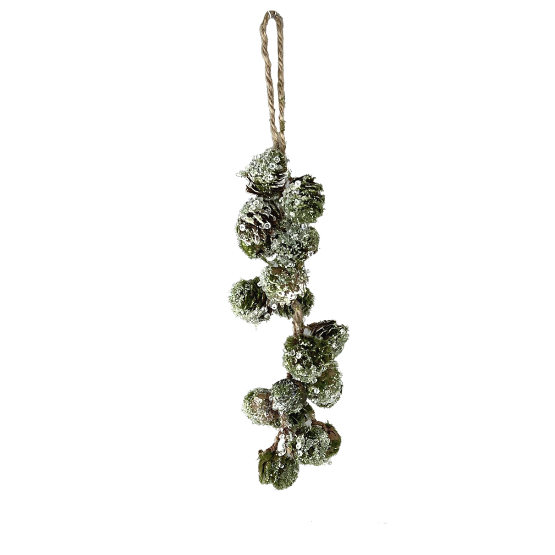 Christmas Decoration - 12" Hanging Iced Cone Cluster - Endeavours ThinkPlay