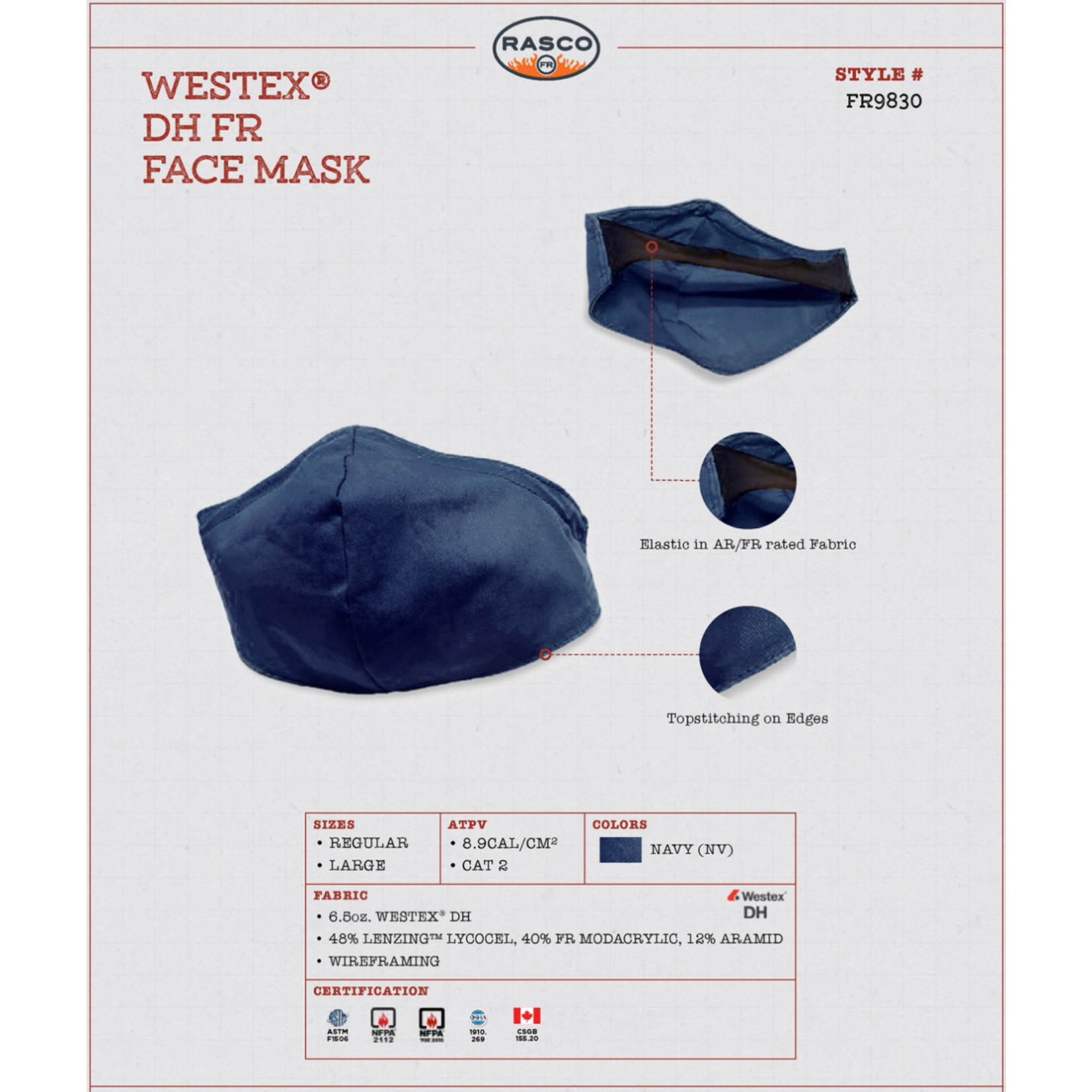 Fire Retardant Face Mask - Big Valley Sales