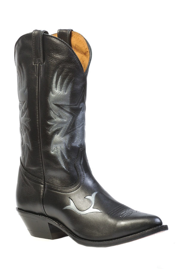 Boulet Men’s Cowboy Boot Eagle Pointy-Toe Mercedez Black Leather Sole ...