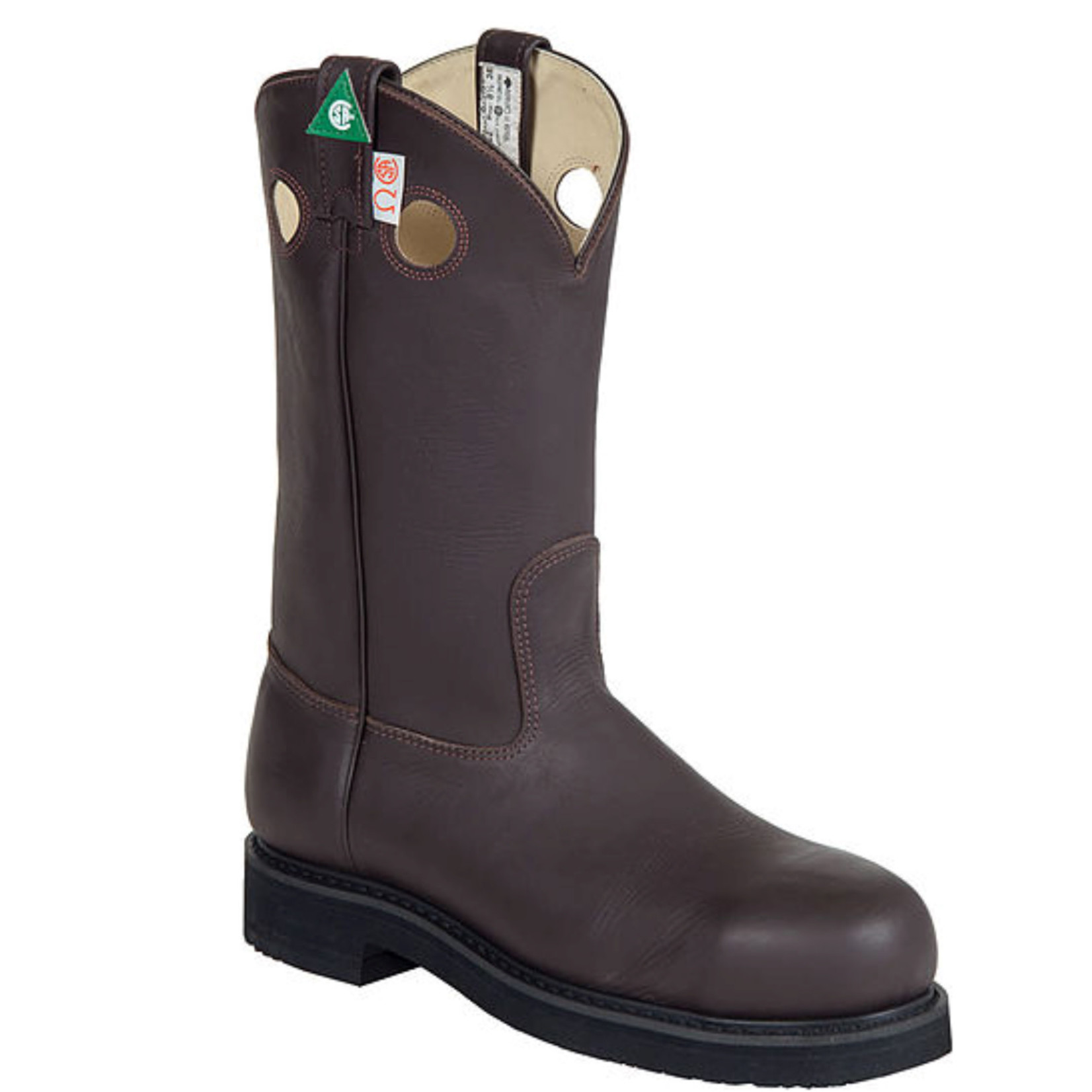 Canada West CSA Men’s Cowboy Steel Toe Boot Walnut Loggertan Leather ...