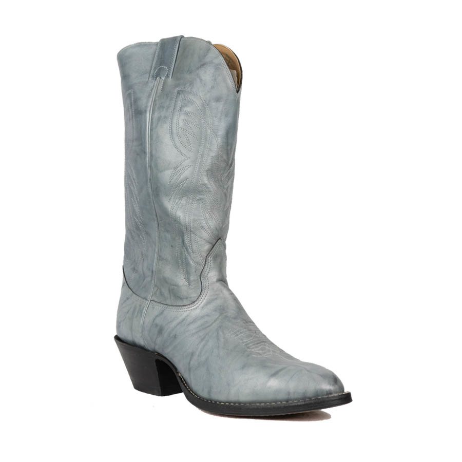 Alberta Boots Men’s Cowboy Boot Grey Rounded Toe Western Heel Leather ...
