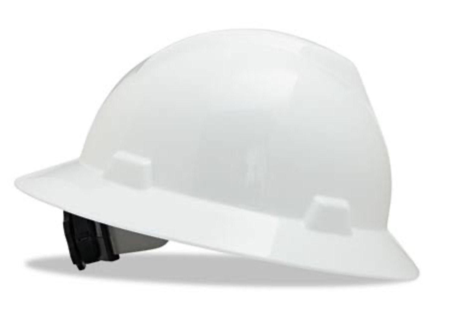 MSA V-Gard Full-Brim Hard Hat Fas-Trac III Ratchet Suspension- White ...