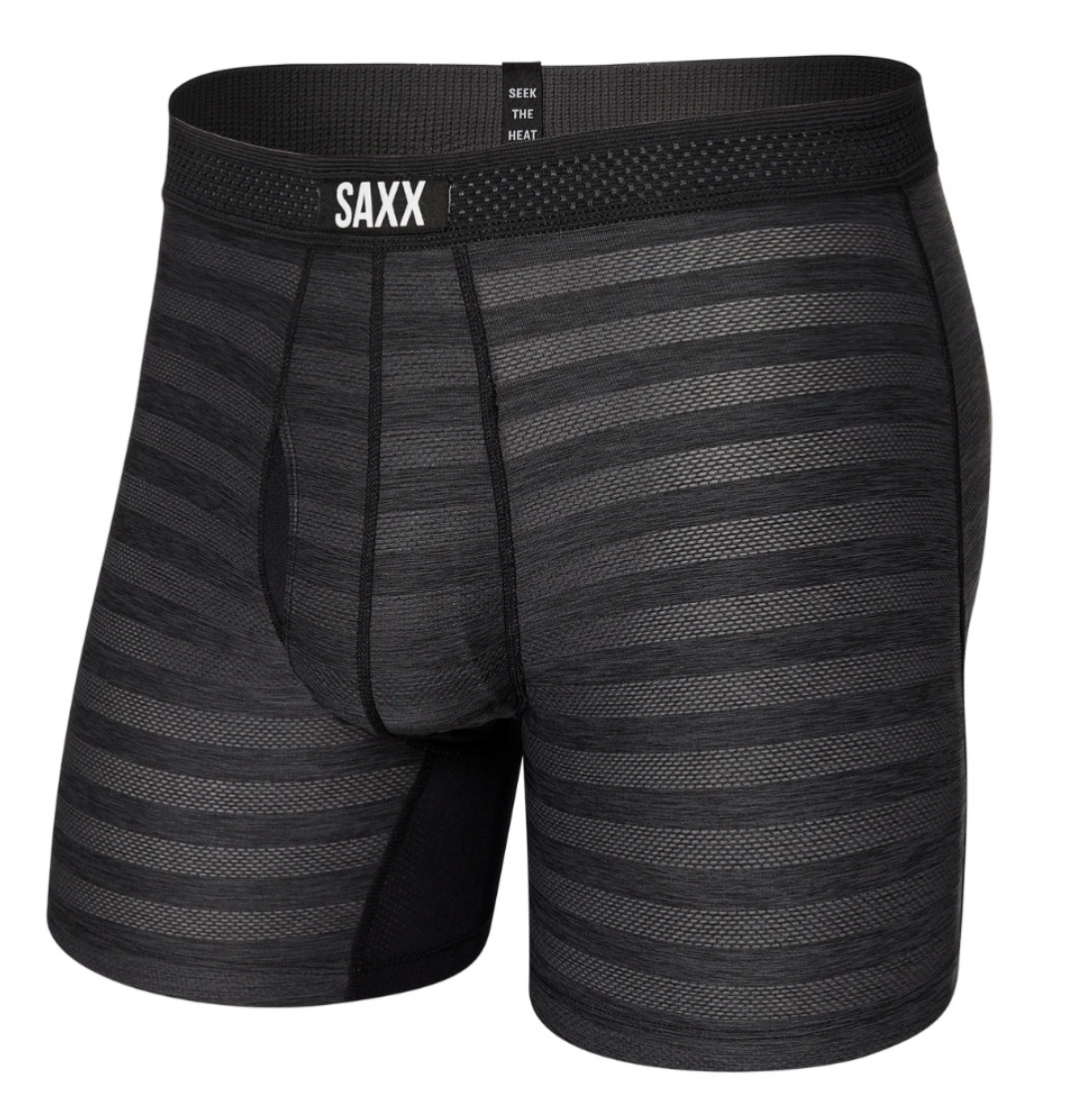 SAXX Droptemp Cooling Mesh Boxer Brief Black Heather SXBB09F BLH - Big ...