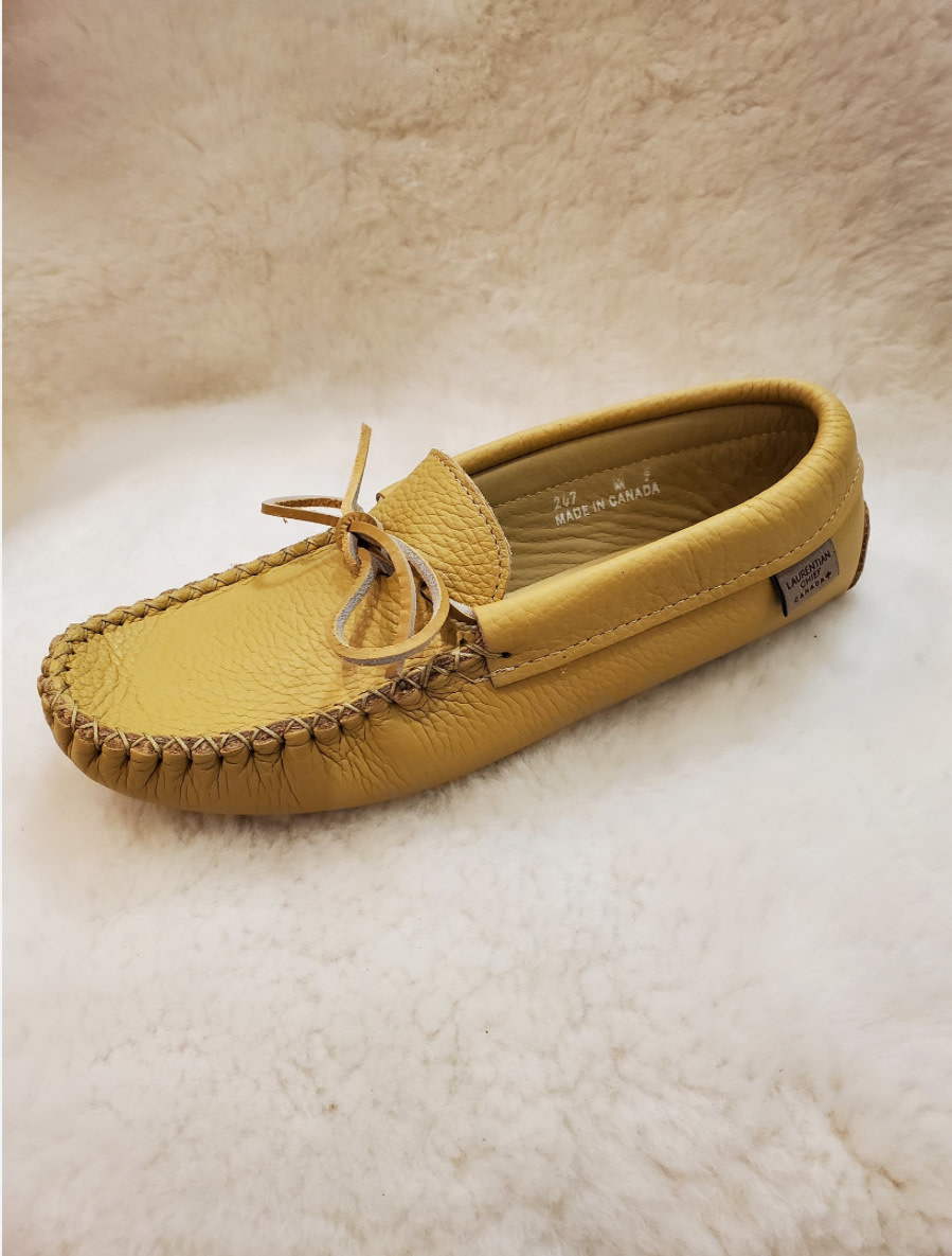 Laurentian Chief Men’s Double Leather Deer Tan Moccasins - 247M - Big ...