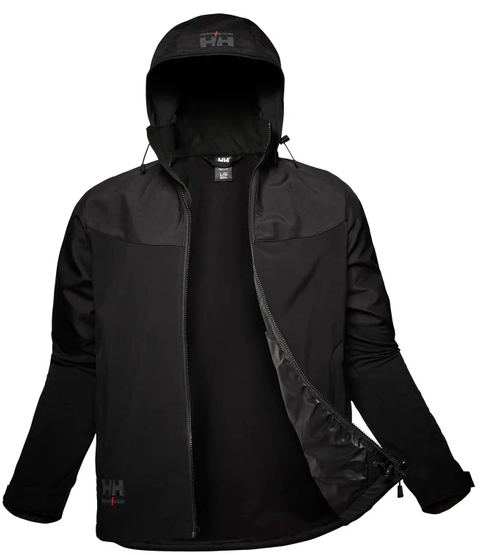 Helly Hansen Men's Softshell Work Jacket 74290 Oxford Poly Hooded ...