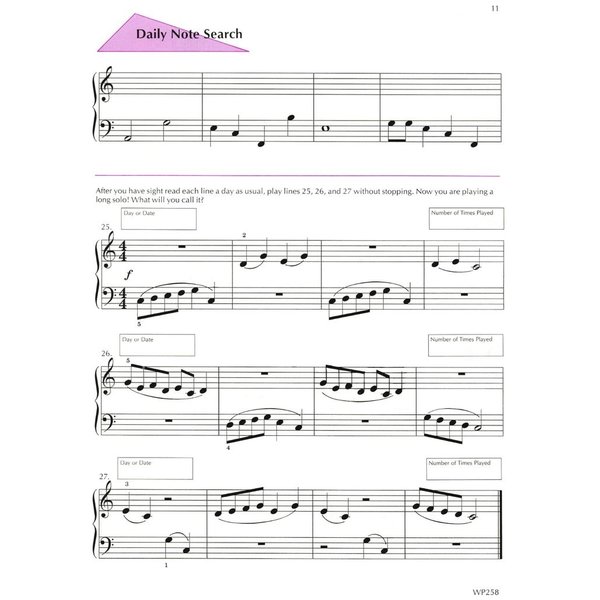 Level 1 - A Line A Day Sight Reading - PianoWorks, Inc