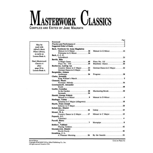 Masterwork Classics, Level 4 - PianoWorks, Inc