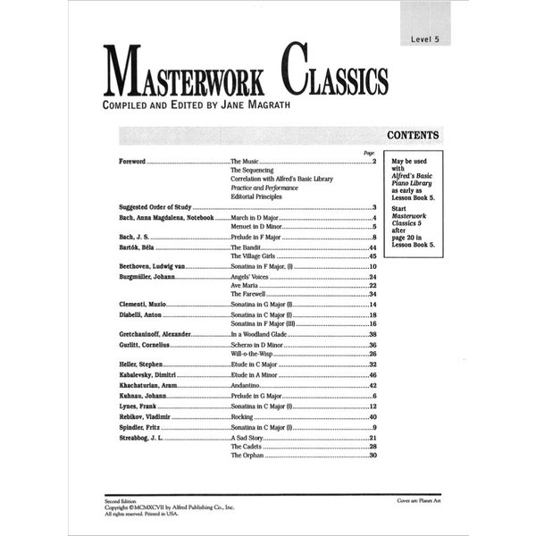 Masterwork Classics, Level 5 - PianoWorks, Inc